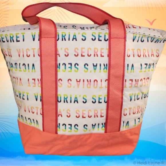 Victoria's Secret | Bags | Nwot Victorias Secret Rainbow Logo Canvas ...